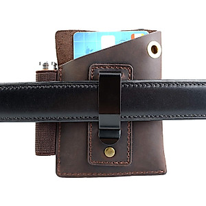 VIPERADE PJ12 Leather EDC Pocket Organizer for Belt, Multitool and Flashlight Holster, Leather EDC Holster with Pen Loop, EDC Leather Knife Sheath with Belt Clip
