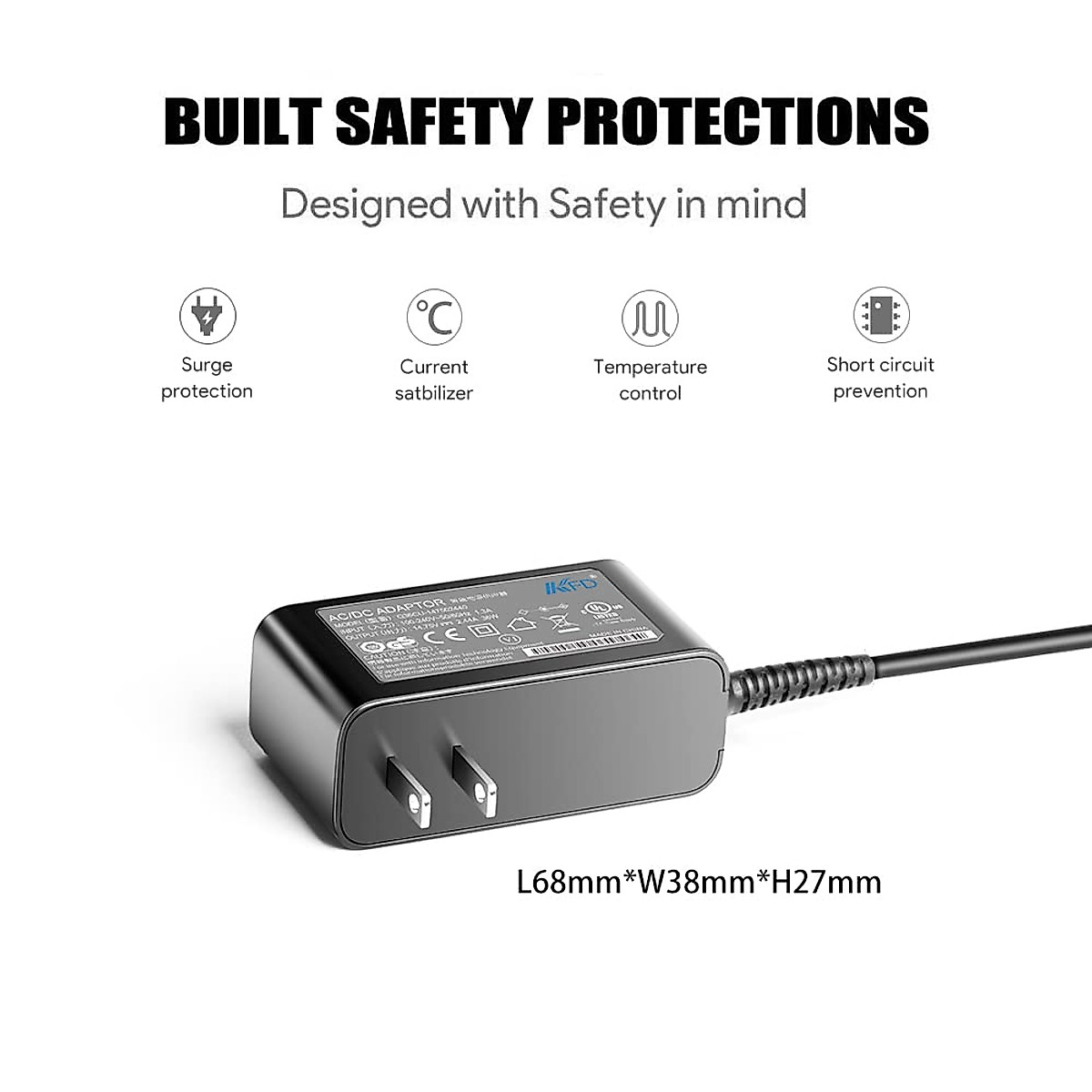 [UL LISTED]KFD AC Adapter Charger For Jawbone BIG-Jambox Speaker:J2011 Wireless Bluetooth J2011-03 02 01,Big JAMBOX J2011 J2011-51-CA J2011-03-US J2011-02-US J2011-01-US J2011-03-USPWR HDP40-145248W-1