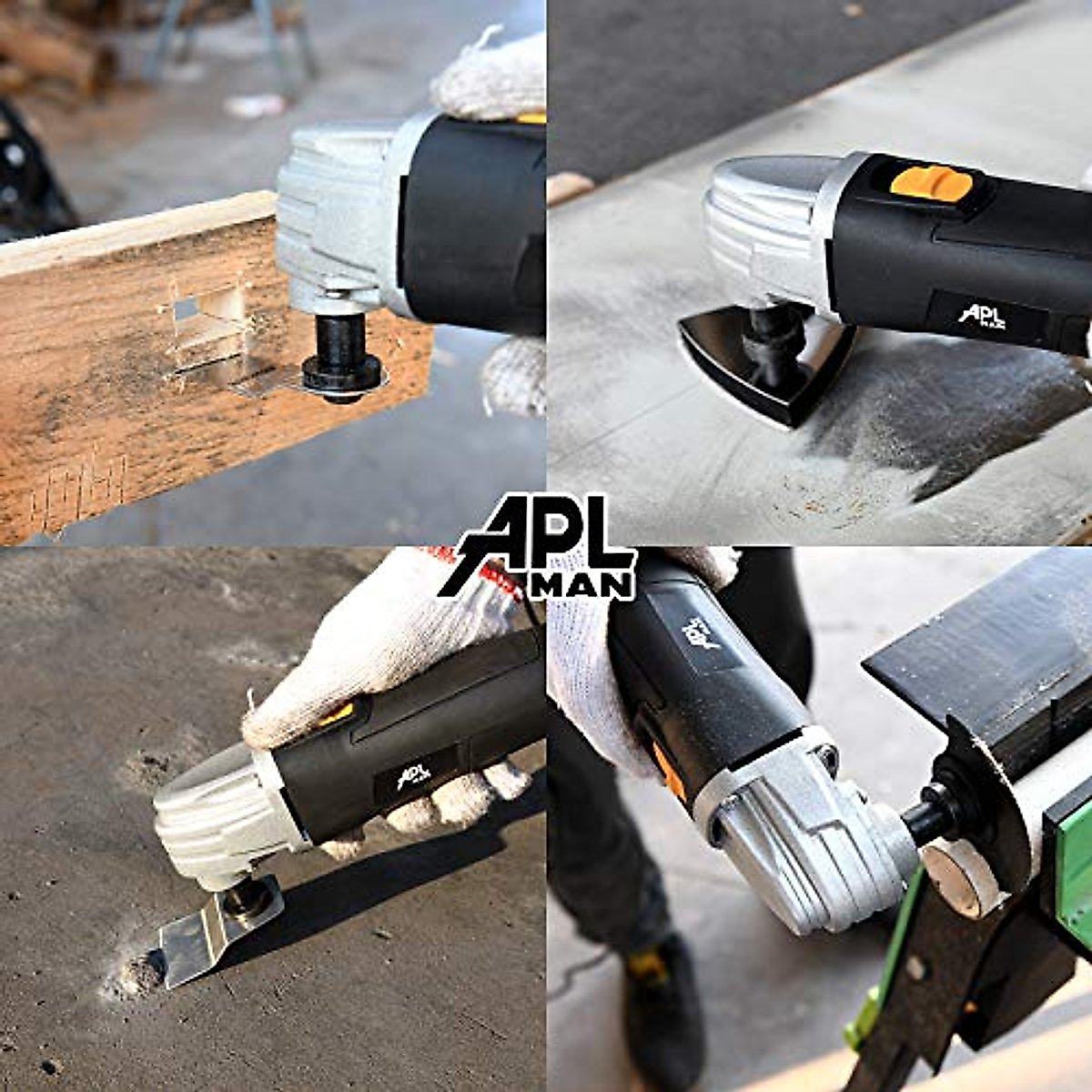 APLMAN Multi Purpose Oscillating Tool, 1.6-Amp Oscillating Multi Tool with 3.2°Oscillation Angle, Single Speed and 8 Pcs Accessories，Carrying Box