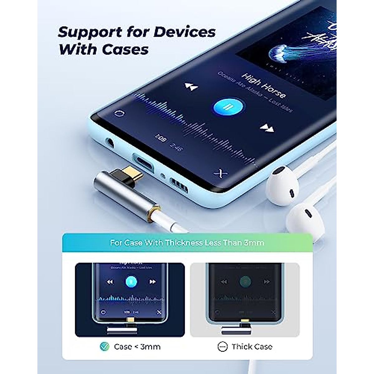 USB C to 3.5mm Audio Adapter, USB Type C to 3.5mm Female Headphone Jack Dongle Aux Adapter DAC Stereo HiFi Right Angle for iPhone 15 Pro Max/15 Pro/15 Plus, iPad Pro Air 5 4, Galaxy S24 Ultra S23