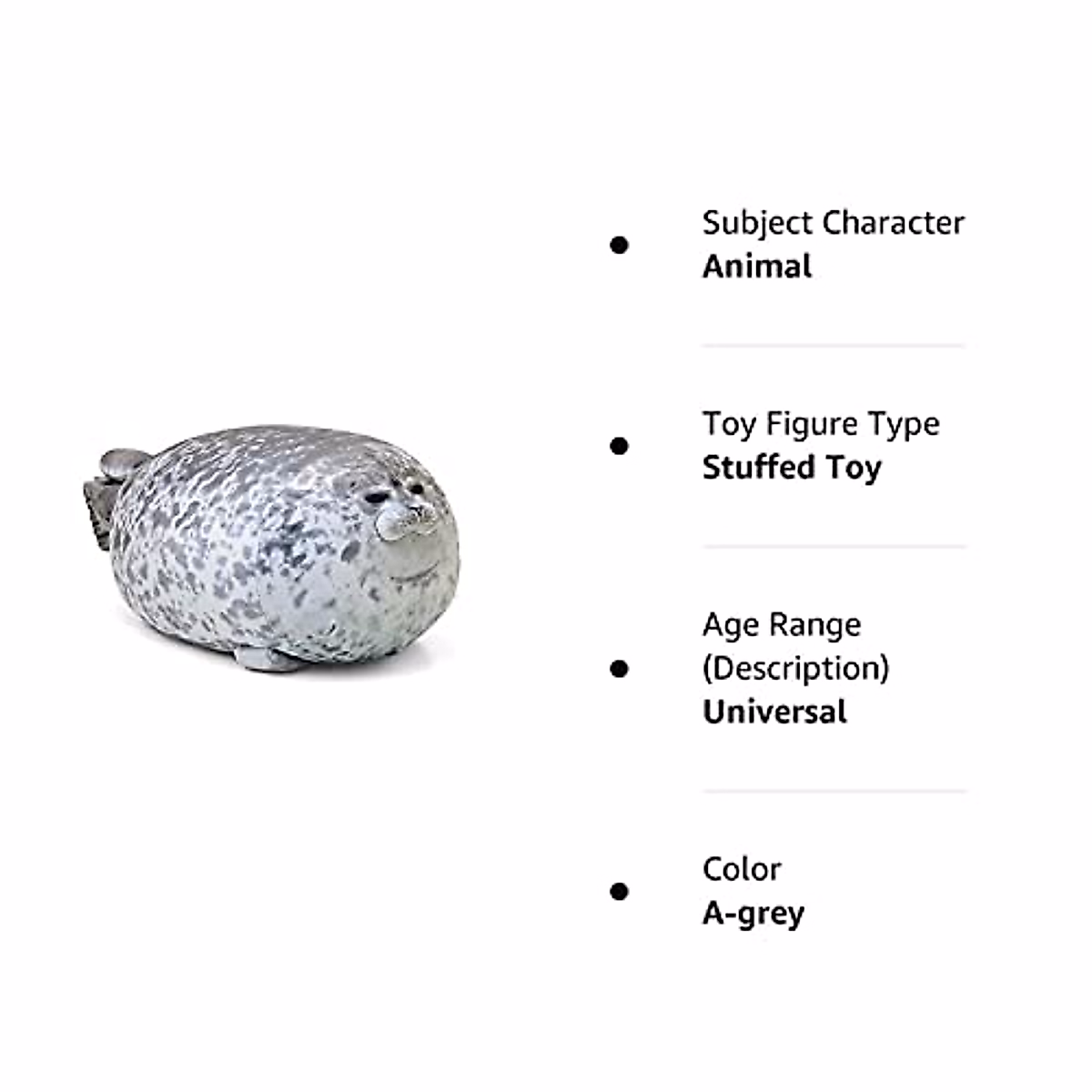 Rainlin Chubby Blob Seal Pillow Plush Animal Toy Stuffed Seal Plushie Cotton Cute Pillow Gray 13.0 inch