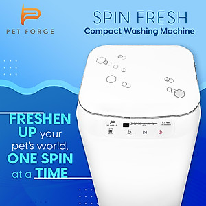 ​​Pet Forge Spin Fresh Compact Washing Machine for Pet Items - Fully Automatic Portable Washer with 8 Pounds Capacity Top Load Spin Mini Washer for Pet Hygiene