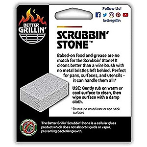 Better Grillin Scrubbin Stone Grill Cleaner-Scouring Brick/Barbecue Grill Brush/Barbecue Cleaner for BBQ, Griddle, Racks