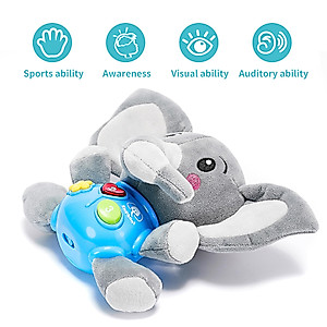 LITTLESMET Baby Musical Elephant Toys 0-6 Months, Newborn Girls Soft Plush Stuffed Animals Infant Toys for 0 1 3 6 9 12 18 Months 1 Year Old Toddlers Boy,Baby Light Up Toy Birthday Shower Gift