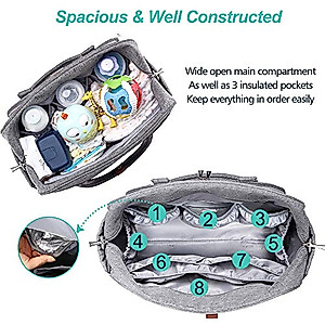 Diaper Bag Backpack, Diaper Bag Tote, WELAVILA Large Convertible Baby Bags, Gray & Army Green