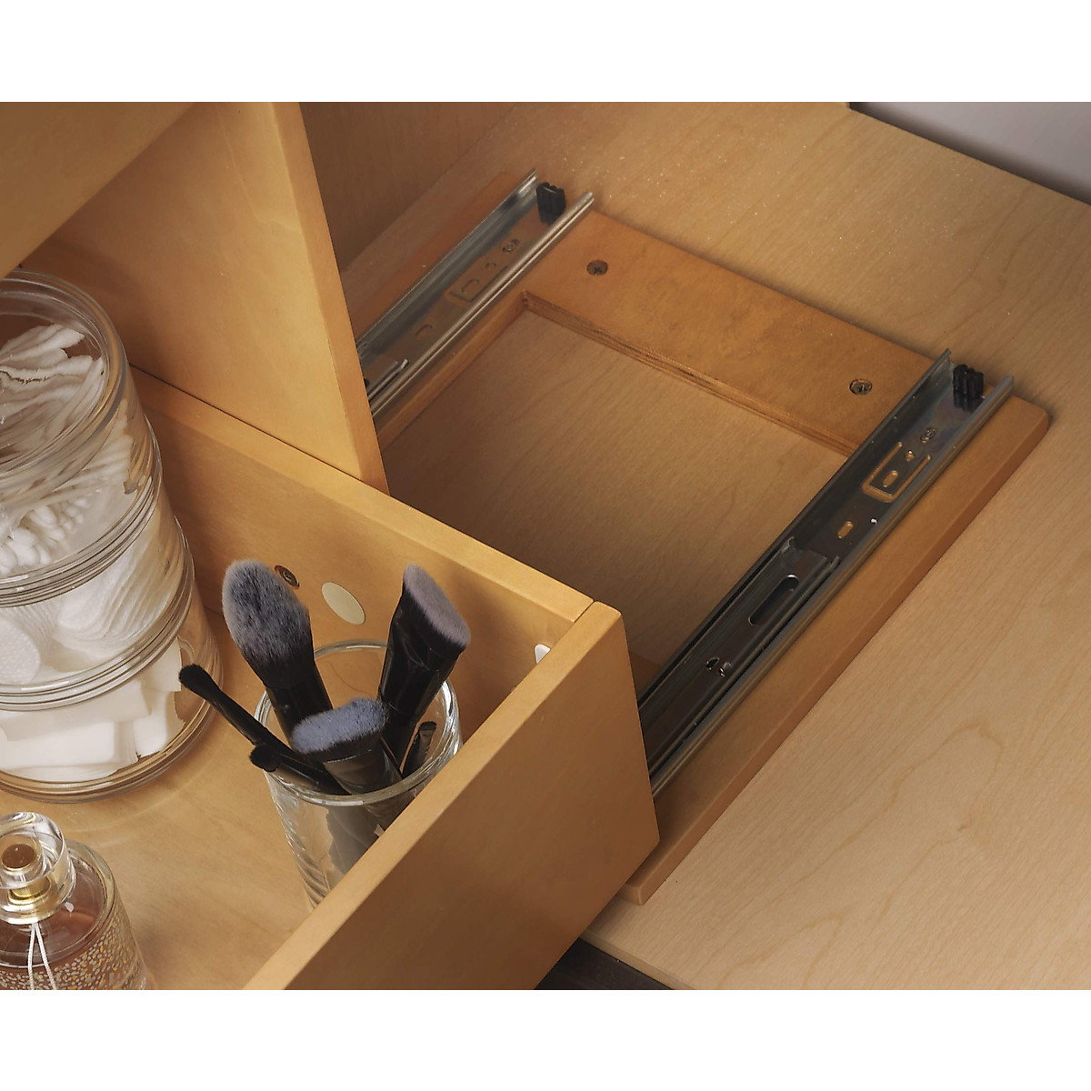 Homewerks RIPVANSHELF2 Slide Out Storage Cabinet Under Sink Organizer, 19 Inch 2 Tier, Dark Brown