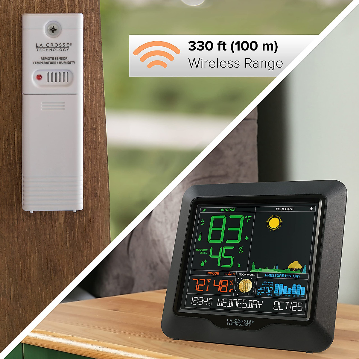 La Crosse Technology S84107-INT Color Forecast Station, Black