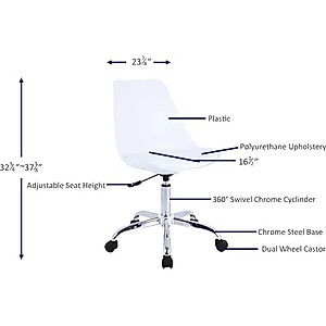 Lorell Plastic Shell Task Chair, White