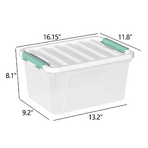 Buyitt 6-Pack Clear Plastic Storage Boxes, 20 Quart Plastic Storage Bins with Lids