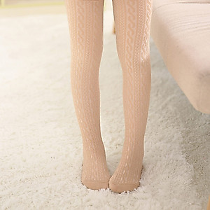 5 Pack Toddler Baby Girls Cable Knit Leggings Solid Cotton Footed Tights Warm Stockings Pantyhose Pants Trousers for 2-8T