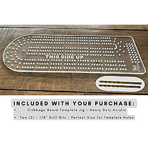 Cribbage Board Template 3-Track Heavy Duty Acrylic Jig with Drill Bits Router Guide Woodworking Project Kit Card Game DIY