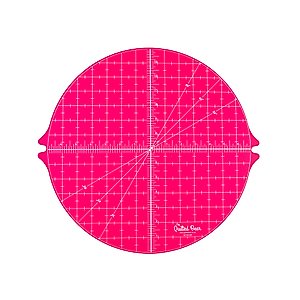 The Quilted Bear Rotating Cutting Mat - Circular 14" x 14" Self Healing 360° Rotating Craft Cutting Mat with Innovative Locking Mechanism for Quilting, Sewing, Dressmaking & Crafts (Pink)