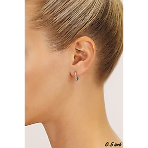 14k Gold Hand Engraved Diamond-cut Round Hoop Earrings (White Gold)…