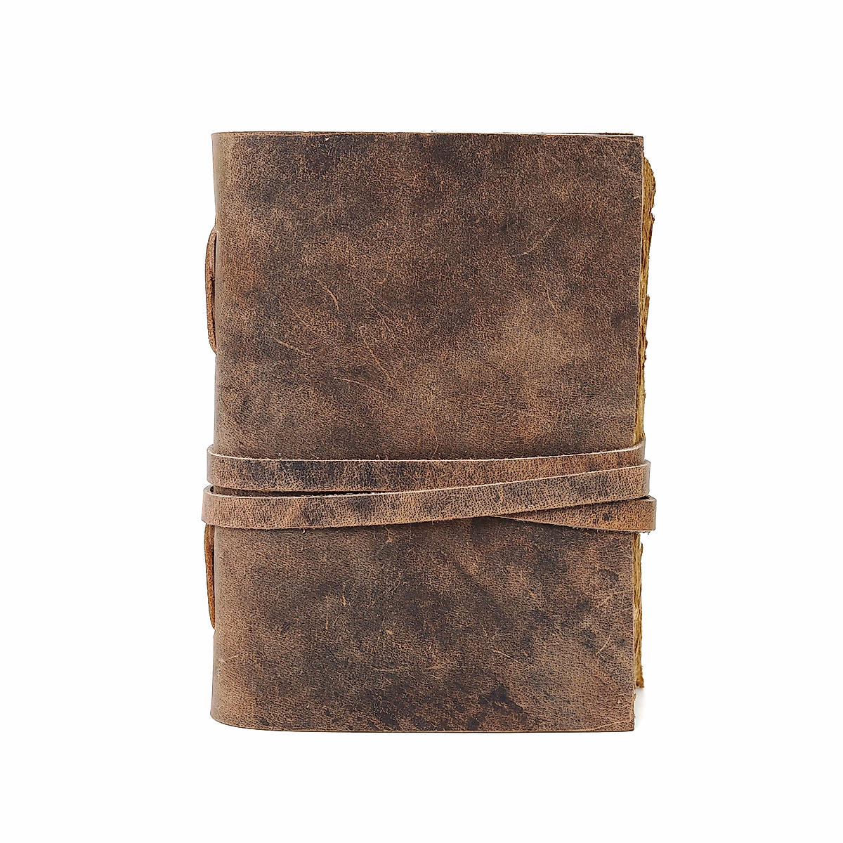 CLA Journal, Vintage Leather Journal, Handmade Deckle Edge Paper Journal, Leather Sketch Book, Leather Notebook, Leather Journal for Women, Leather Journal for Men (7 x 5 Inch, Vintage Brown)