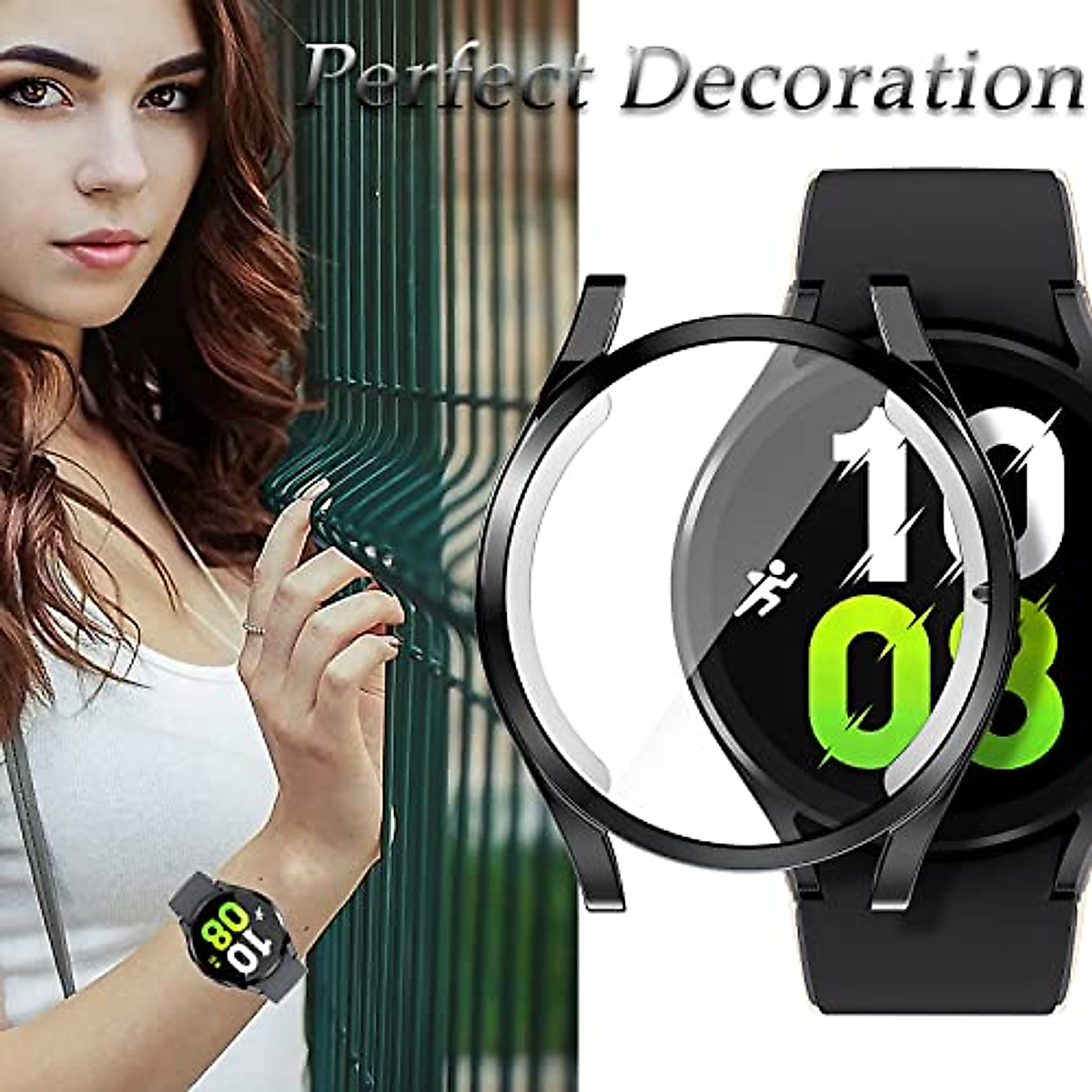 12 Pack Soft Case Compatible with Samsung Galaxy Watch FE & Galaxy Watch 5 & Galaxy Watch 4 40mm/44mm, Soft TPU All-Around Protective Bumper Built-in Screen Protector(12 Colors,40mm)