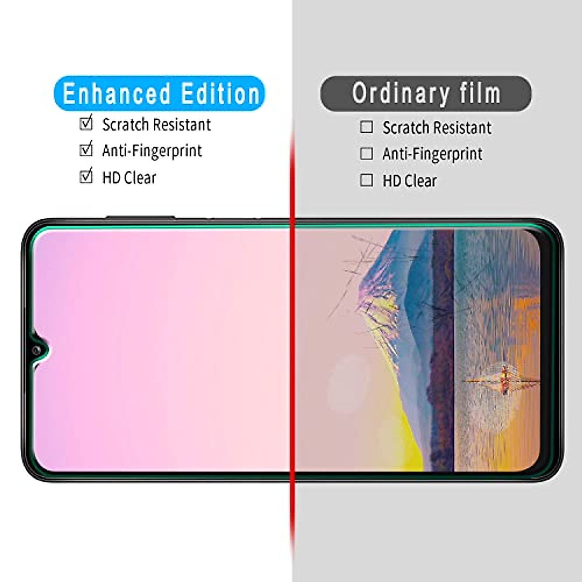 Slanku (3 Pack) Screen Protector for Samsung Galaxy A12 Tempered Glass, Bubbles Free, Anti-Scratch, Easy to install, Case Friendly, 9h-Hardness