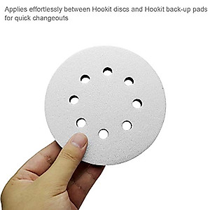 M-jump 2 Pack 5 Inch 8 Holes Sponge Cushion Buffer Orbital Sander Foam Pad Backing Pad - Hook and Loop Soft Interface Pads for Automobile Metal Polishing