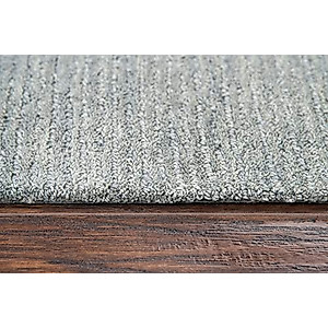 Rizzy Home | FA150B | Fifth Avenue Collection | Wool Area Rug | 8' x 10' | Grey/Gray/Rust/Blue Solid
