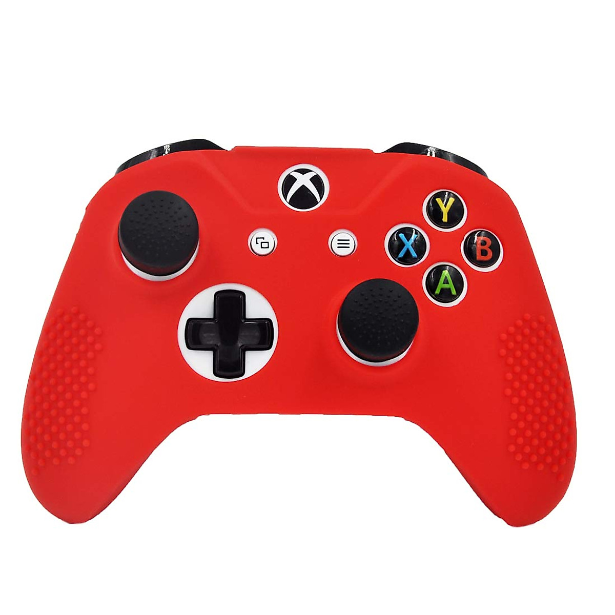 SKINOWN Grip Silicone Case Anti-Slip Protective Grip Cover for Xbox One S & One X Controller with 8 Thumb Grips