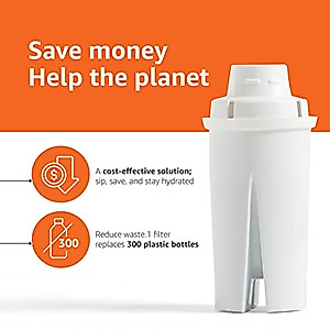 Amazon Basics Replacement Water Filters for Water Pitchers, Compatible with Brita - 3-Pack