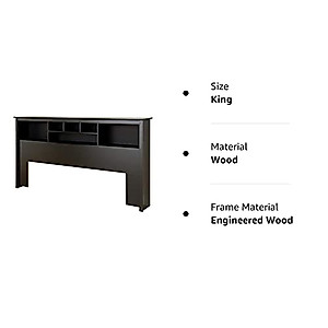 Prepac King Bookcase Headboard, Black