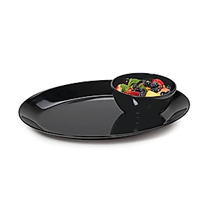 G.E.T. OP-1411-BK Black 14" x 10.75" Oval Coupe Platter (Pack of 12)