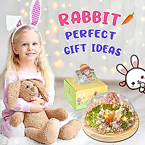 Make Your Own Night Light ,Rabbit DIY Kits,Bunny Toys for Kids Ages 4-8 ,Arts and Crafts Lamp Project for Girls(USB Upgrade Edition),Gifts for 4 5 6 7 8 9 10 Year Old Girl with Greeting Card