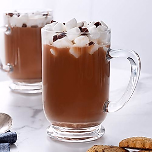 Arc International Luminarc Bolero Glass Mug, 16-Ounce, Set of 4, 4 Count (Pack of 1), Clear