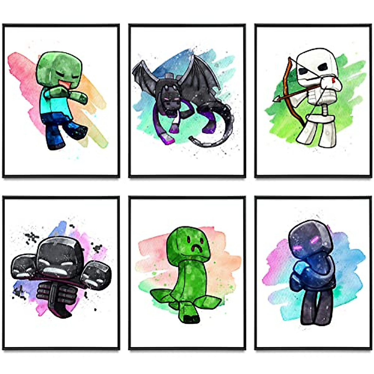 Waschbar Neon Gaming Posters for Boys Room Decor, Gaming Room Decor, Boys Room Decorations for Bedroom, Gamer Wall Art, Inspirational Posters for Video Game Room (Mining)