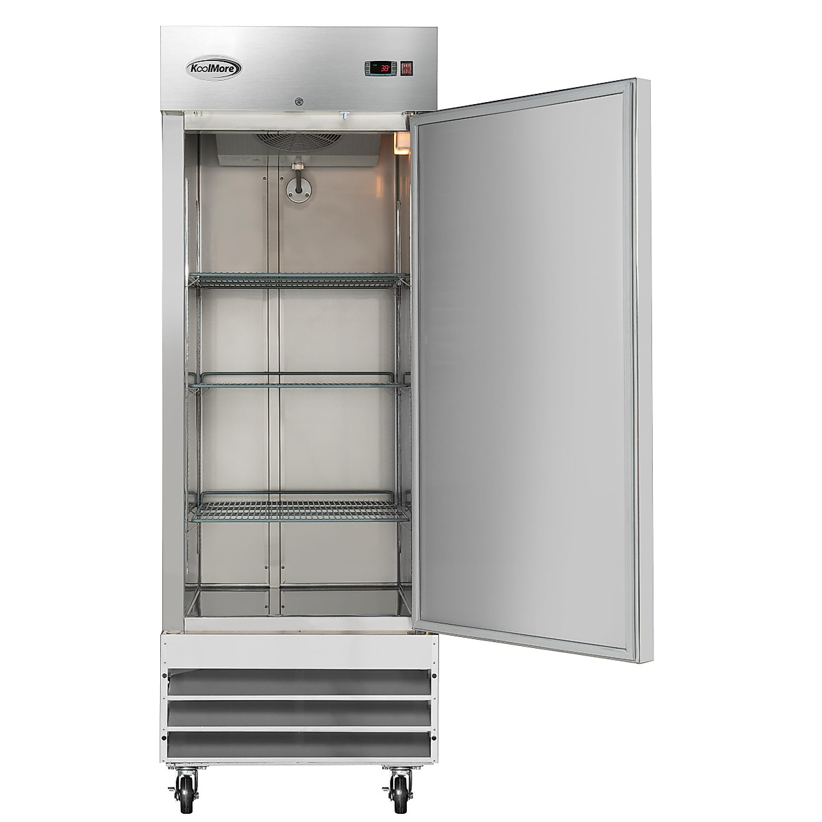 KoolMore RIR-1D-SS 29 in. One Door Commercial Reach-in Refrigerator, 23 cu. ft. ETL Listed in Stainless-Steel