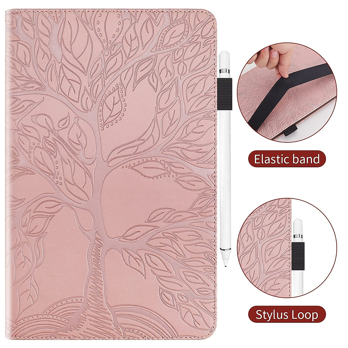 Stand Tablet Cover Compatible With Samsung Galaxy Tab A8 10.5-Inch 2021 (SM-X200/X205/X207) PU Leather Case Flip Wallet Protective Cover Tree Of Life Tablet Case Card Slot Tablet PC Cover ( Color : Ro