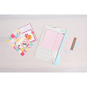 We R Memory Keepers, Mini Guillotine Cutter, White, 6" x 8.5", Stack Paper Cutter and Trimmer, Scrapbooking, and Crafting Tool with Built in Ruler, Cut Cardstock, Paper, and More