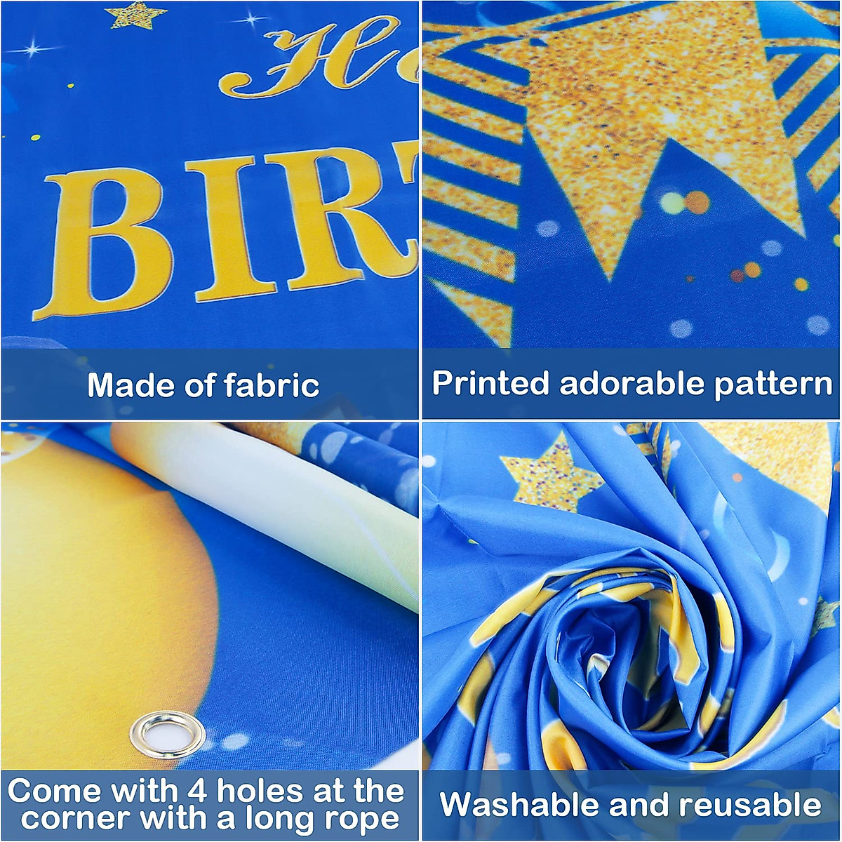 Kedrwa Blue and Gold Birthday Decorations, Blue and Gold Balloon Arch and Birthday Backdrop Blue and Gold Party Balloons for Men Women Birthday Decorations