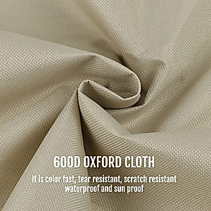 NXIEBFEK Porch Patio Swing Seat Cover, Bench Swing Replacement Covers, 600D Thicken Oxford Waterproof Fabric Swings Seat Cover for Outdoor Garden Swings Chair 58.3x19.7x19.7inch(Beige-L)