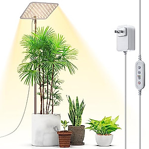 Barrina Plant Grow Light, 182 LEDs Full Spectrum Grow Lights for Indoor Plants, Height Adjustable Growing Lamp Fixture with Automatic Timer 3/6/12H, 7 Dimmable Levels, 3 Color Mode for Large Plants