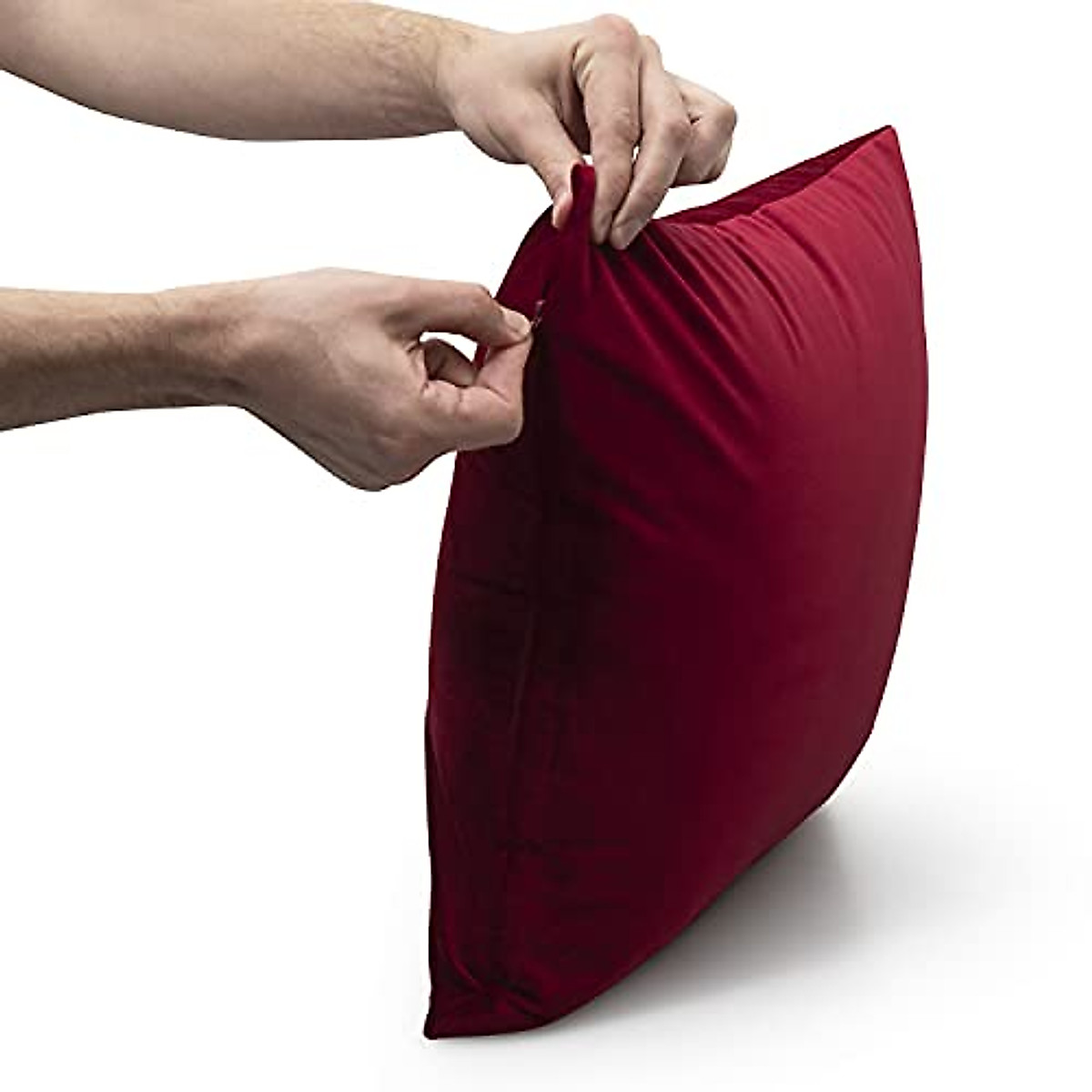 Norott Decorative Throw Pillow Vault Secret Pocket-6.5x10.5-Keep Items Private Safe Secure in Plain Sight-Beds-Couch-Sofa-Any Room-Travel Use- Square Crimson-17.5x17.5x6.5 inches