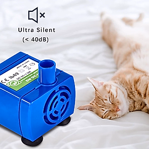 Cat Water Fountain Pump, Pet Water Fountain Pump Replacement Pump DR-DC160 Motor for for Round, Cubic, Flower Cap Cat Fountain