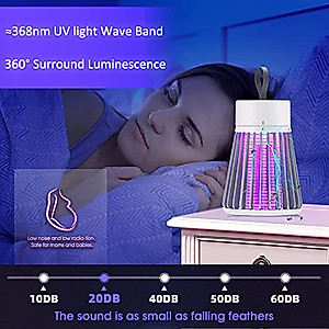 Bug Zapper, Mosquito Zapper Indoor Outdoor, UV Light Mosquito Killer USB Rechargeable Mosquito Trap Portable Fly Zapper with Hanging Hoop, Mosquito Repellent Outdoor Patio, Backyard, Garden, Camping