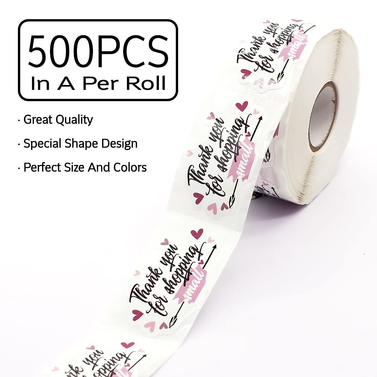 Thank You for Shopping Small Stickers,Thank You Stickers,Handmade Stickers,Small Shop Stickers,Envelopes Stickers for Small Business, Online Retailers,Handmade Goods,500 Labels Per Roll
