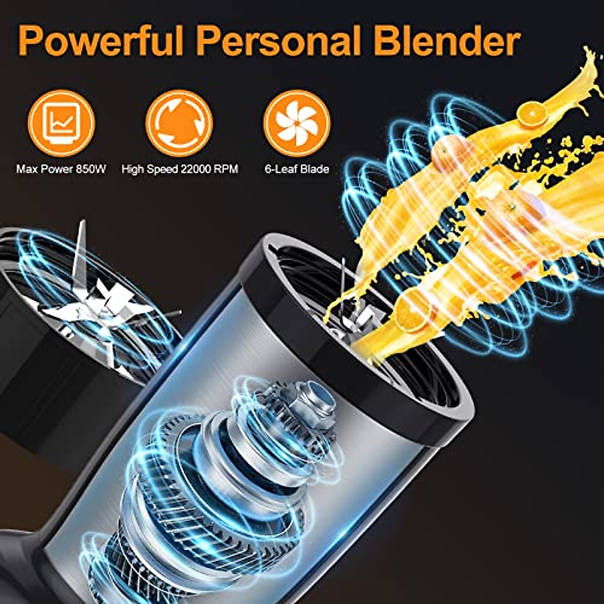 OSEYM Blender, Upgrade 19-Piece Bullet Blender for Shakes and Smoothies, 900W Personal Blender With 2*17 Oz & 10 Oz To-Go Cups, Coffee Grinder, Easy to Clean