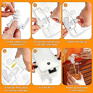 Zhehao 1.5 Gallon Drink Beverage Dispenser for Fridge with Spigot, Water Dispenser with Lids, Ice Drink Dispenser for Party Drink and Daily Use, 100% Sealed BPA FREE (3 Pcs)