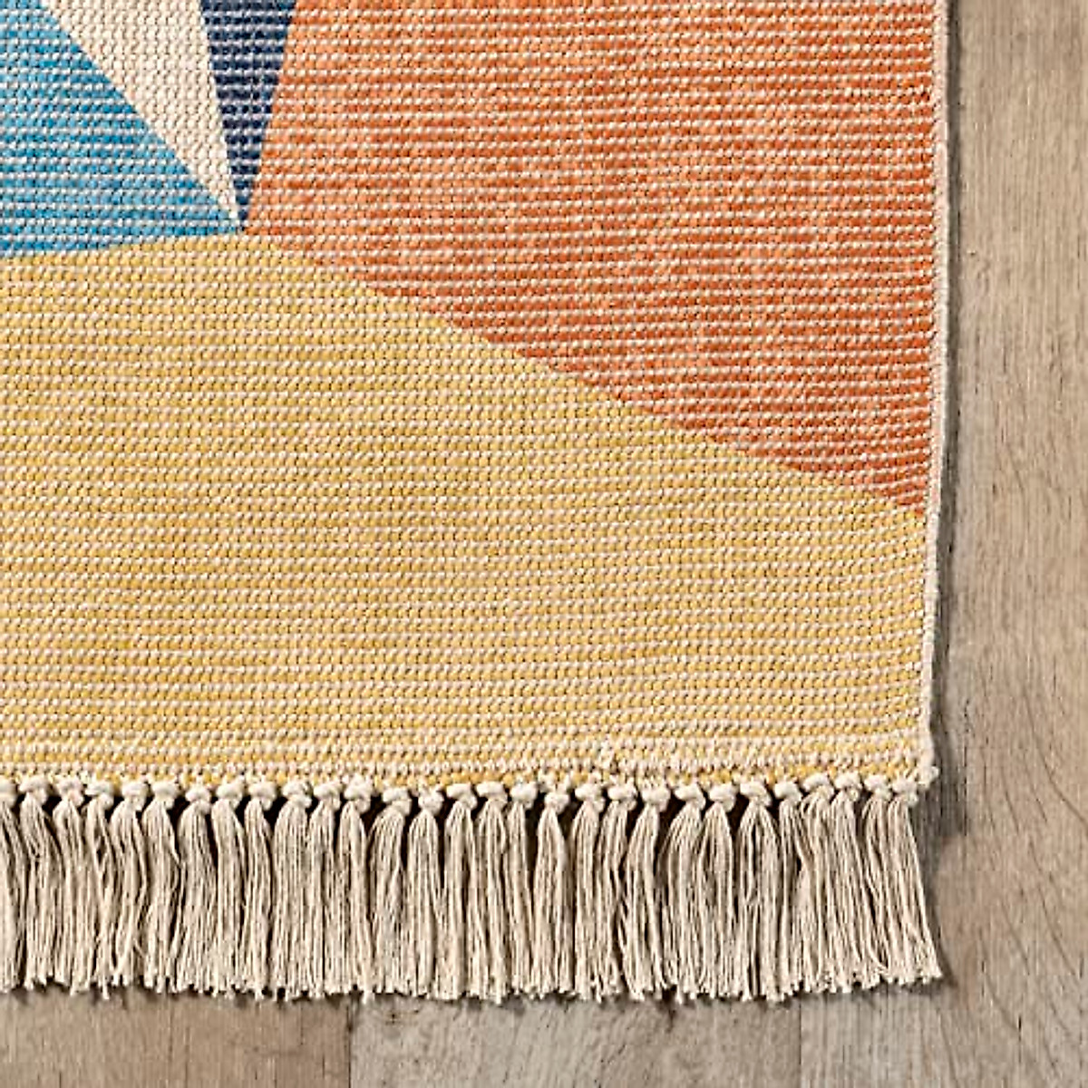 nuLOOM Solène Colorful Geometric Tasseled Area Rug, 8' x 10', Blue