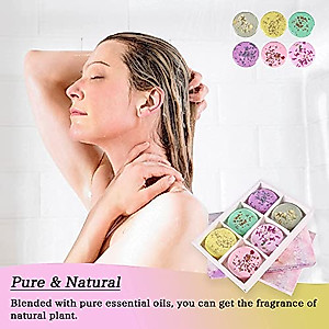 Shower Steamers Aromatherapy Pack of 6 with Essential Oil, Chamomile, Vanilla, Lavender, Sakura, Lily, Jasmine