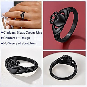 Irish Eternity Ring for Woman Silver Wedding Band Rings Black Stainless Steel Woman Love Friendship Jewelry