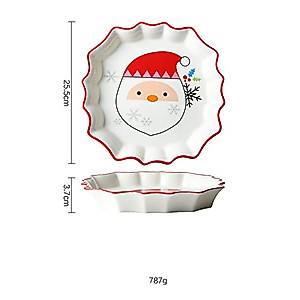KOWMcp Dinner Plates Christmas Ceramic Tableware Creative Dinner Plate Candy Tray Household