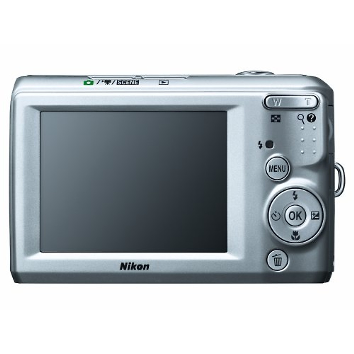 Nikon Coolpix L19 8MP Digital Camera with 3.6 Optical Zoom and 2.7 inch LCD (Silver)