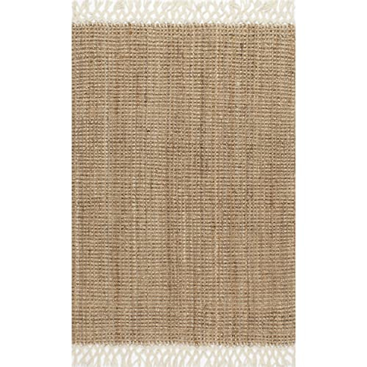 nuLOOM Raleigh Farmhouse Jute Tasseled Area Rug, 10x14, Natural