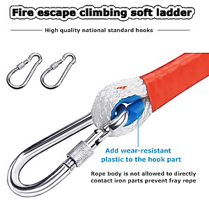 FGQCBBYC Fire Escape Window Ladder, Emergency Rope Ladder Fireproof Rescue Escape Ladder for Disaster, Evacuation and Wall Repair Indoor Outdoor/32Ft/10M (26ft/8m)
