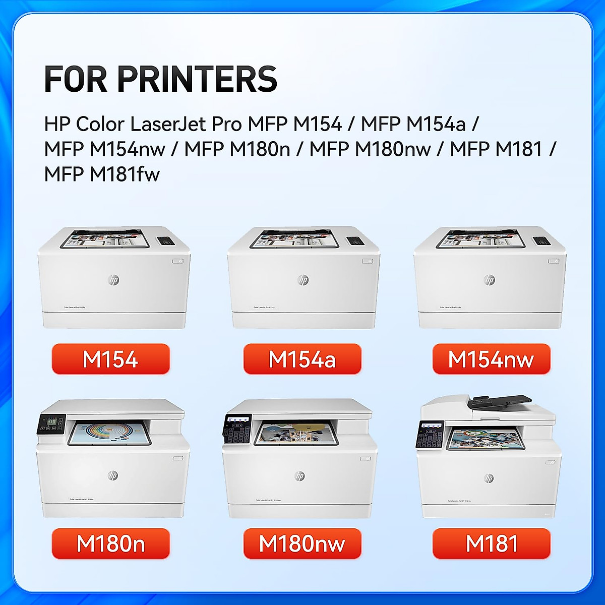 Panda 204x CF510X Toner cartridge for hp 204x 204a cf510x cf511x cf512x cf513x toner cartridge use on hp laserjet Pro MFP M180nw M180n M181 M181fw M154a M154nw Printer Laser toner