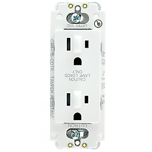Lutron CAR-15-DDTR-WH Receptacle, White